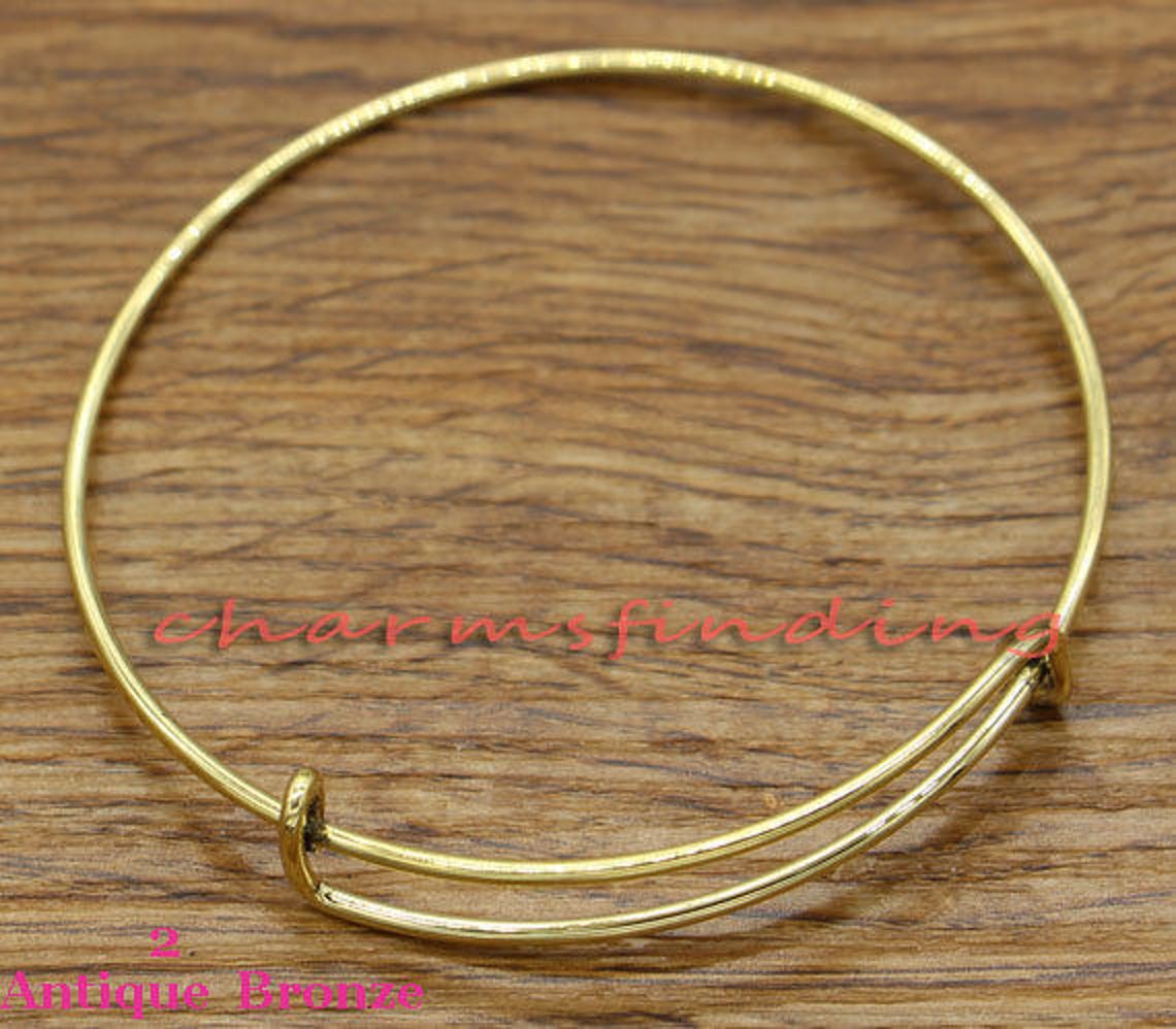 10pcs Adult Silver Gold Adjustable Bangle Bracelets Basic - Etsy