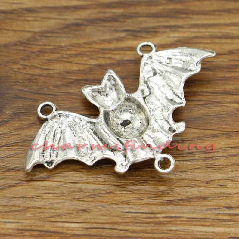 10pcs Large Bat Connector Charms Halloween Charm Antique - Etsy