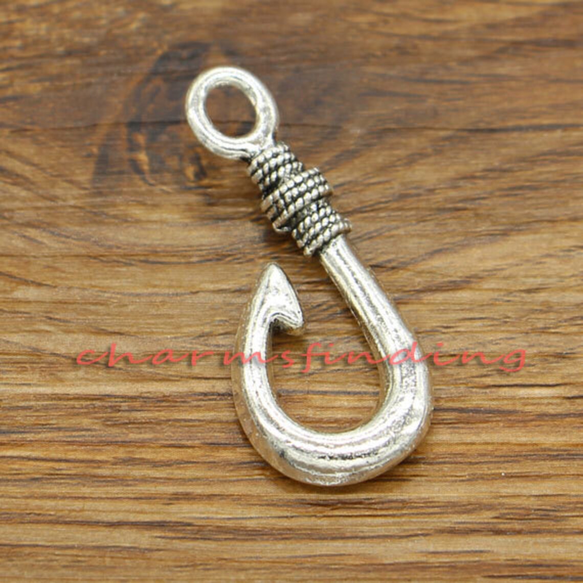 5pcs Large Fish Hook Charms Antique Silver Tone 17x40mm Cf2867 - Etsy
