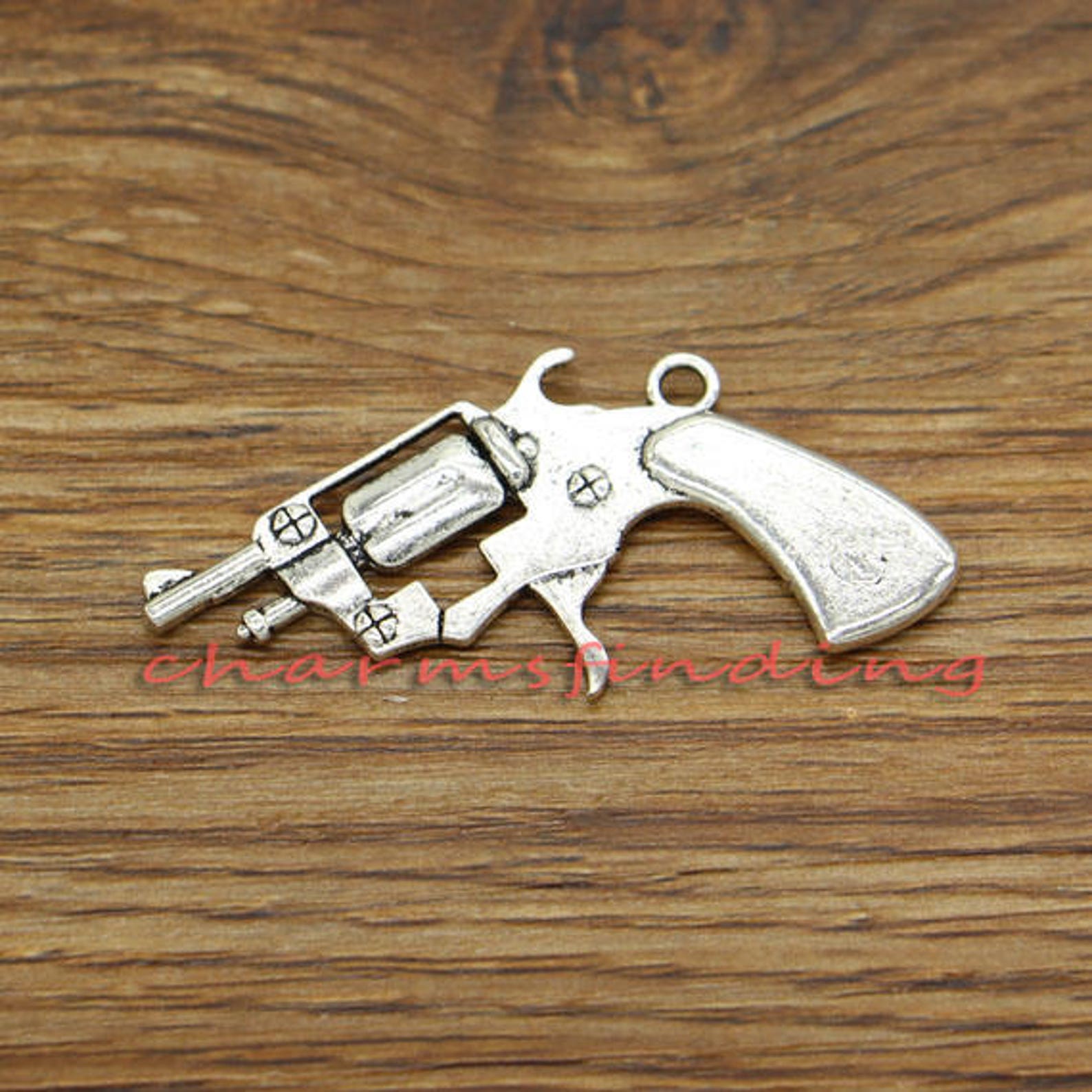 10pcs Gun Charms 2 Sided Revolver Hand Gun Charms Antique - Etsy