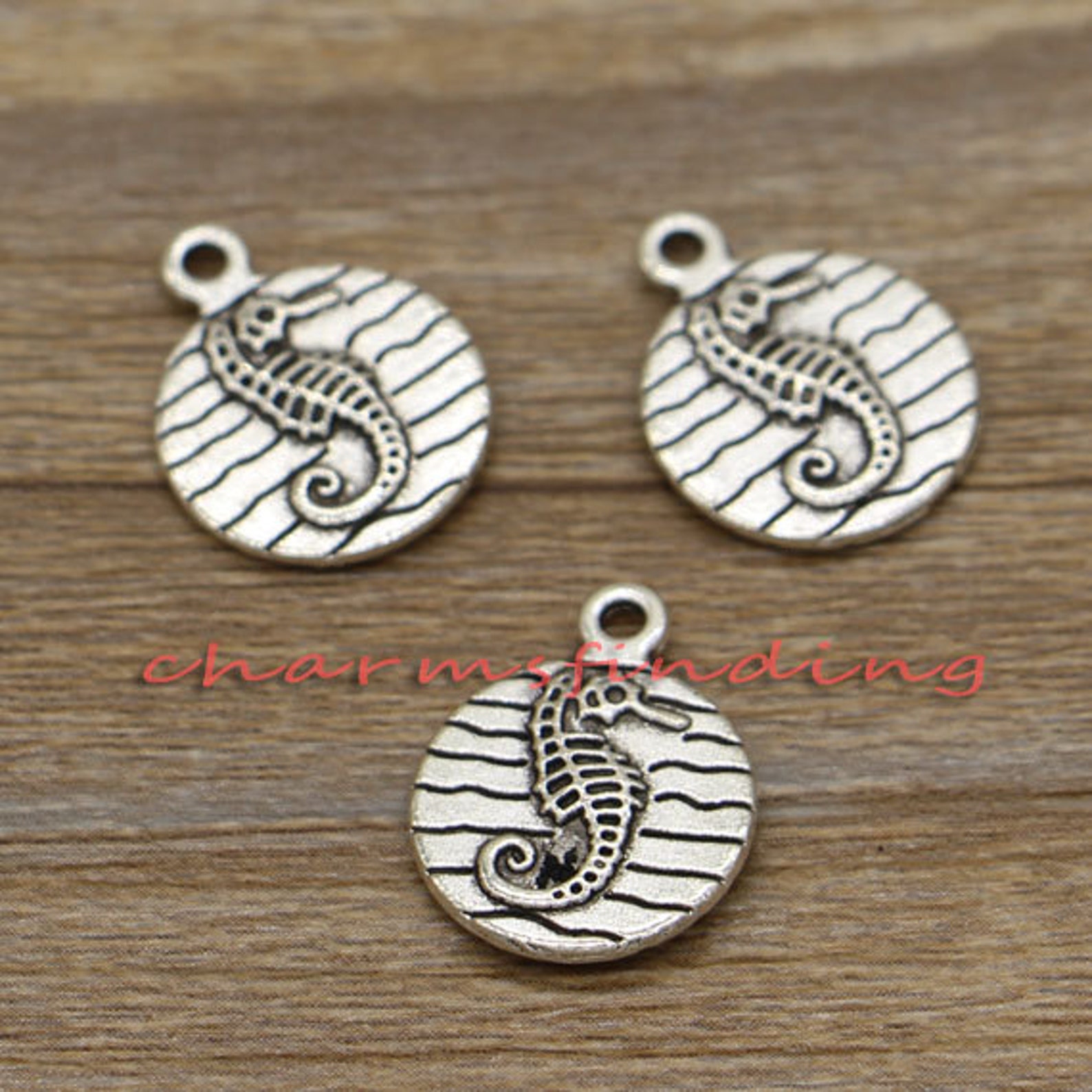 25pcs Sea Horse Seahorse Charms Disc 2 Sided Charms Antique - Etsy