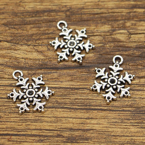 30pcs Snowflake Charms Snow Charms Christmas Charms Antique | Etsy