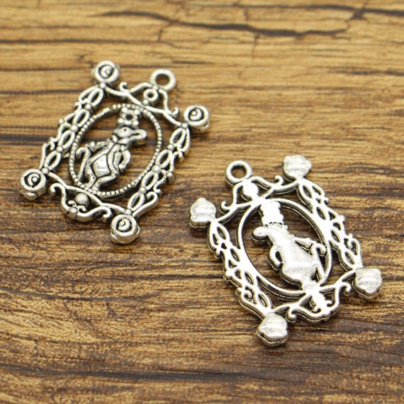 12pcs Rabbit and Photo Frame Charms Picture Charms Antique | Etsy