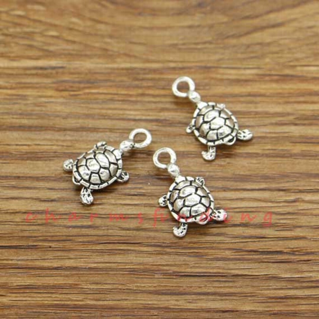 20pcs Turtle Charms Tortoise Charms Animal Charms Antique Silver Tone ...