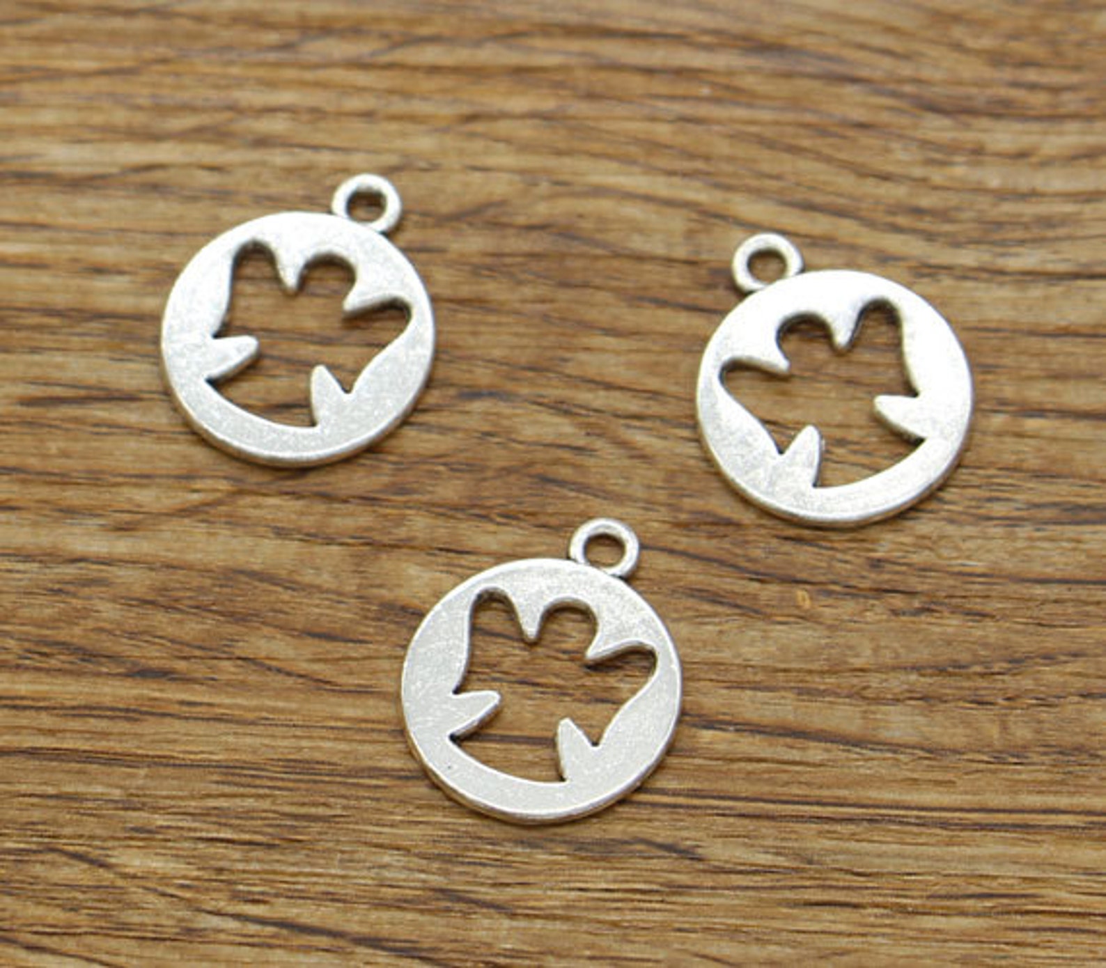 50pcs Dove Charms Bird Charm Cutout Disc Antique Silver Tone - Etsy