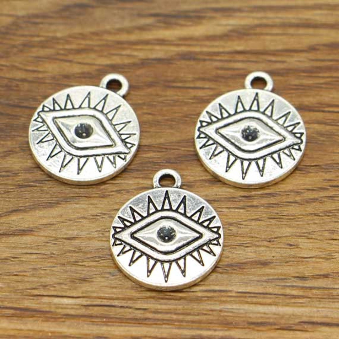 20pcs Eye Charms Evil Eye Charms Antique Silver Tone 16x19mm - Etsy