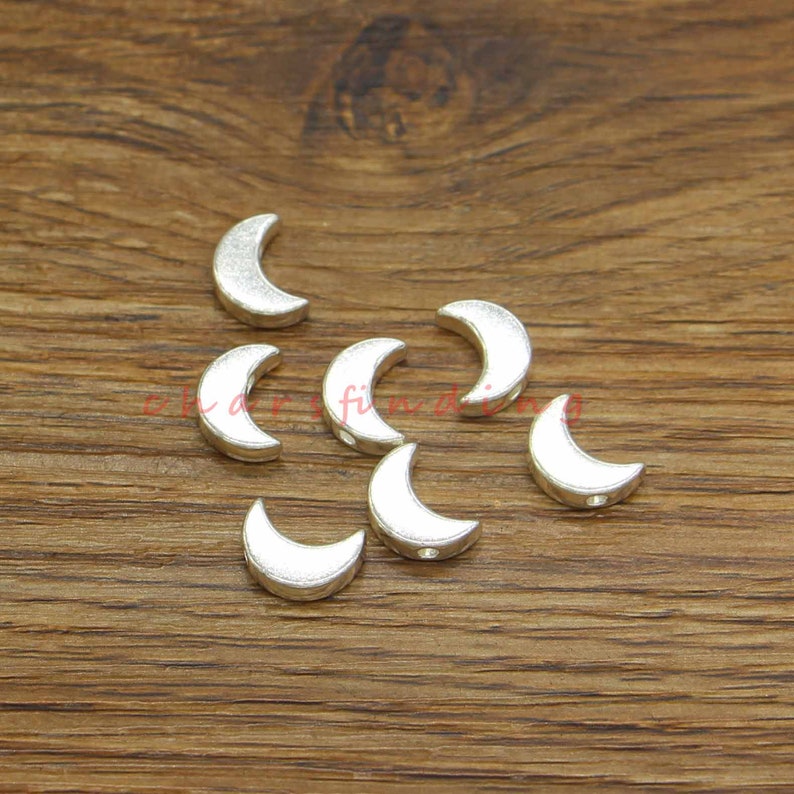 50pcs Moon Beads Spacers Crescent Moon Double Sided Beads Antique ...
