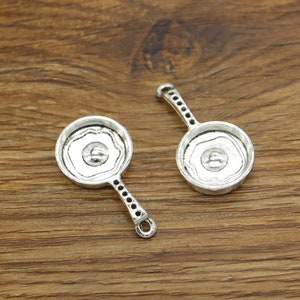 10 Frying Pan Charms Pendants Antique Silver Tone 17x32mm Cf3873 - Etsy