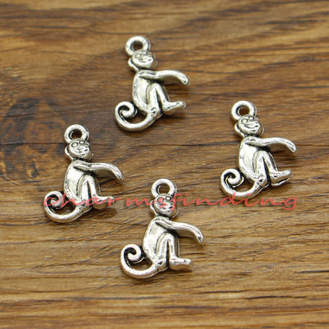 50pcs Monkey Charms Zoo Charms Antique Silver Tone 13x17mm | Etsy