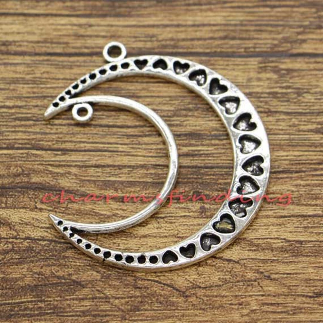 5pcs Large Crescent Moon Connector Charms Dangle Charm 46x51mm - Etsy