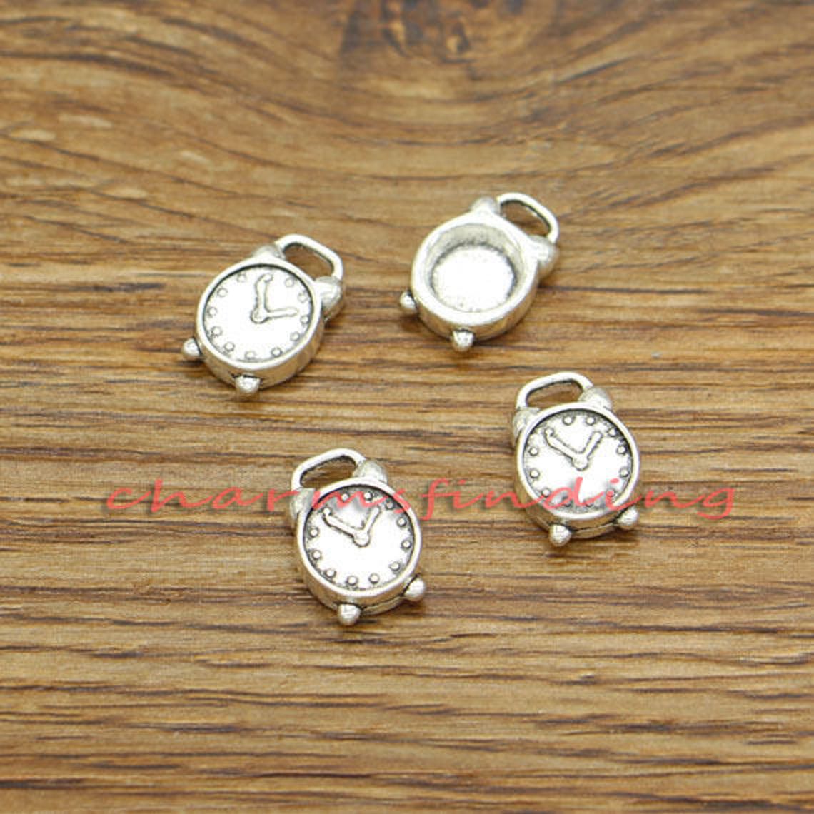 30pcs Alarm Clock Charms Time Charms Antique Silver Tone - Etsy
