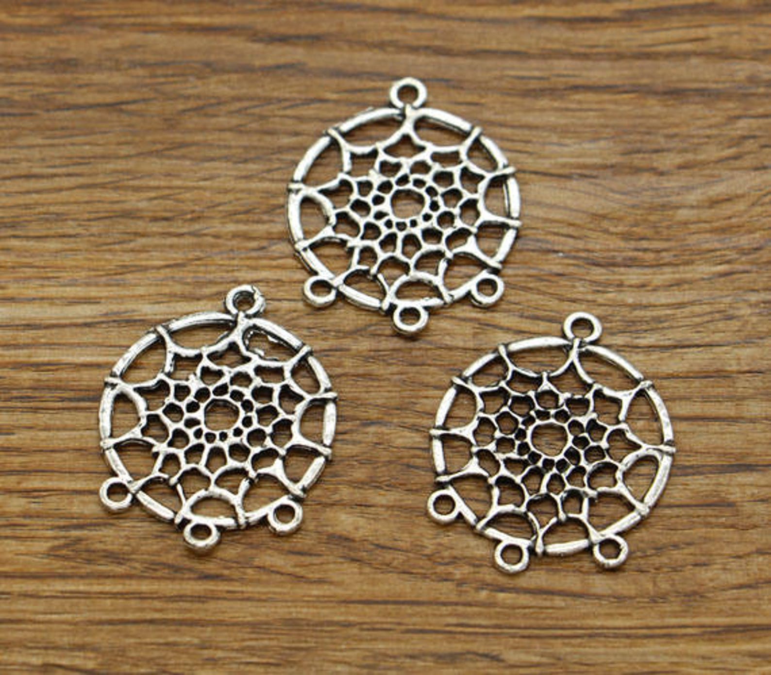 15pcs Spider Web Dream Catcher Charms Antique Silver Tone - Etsy