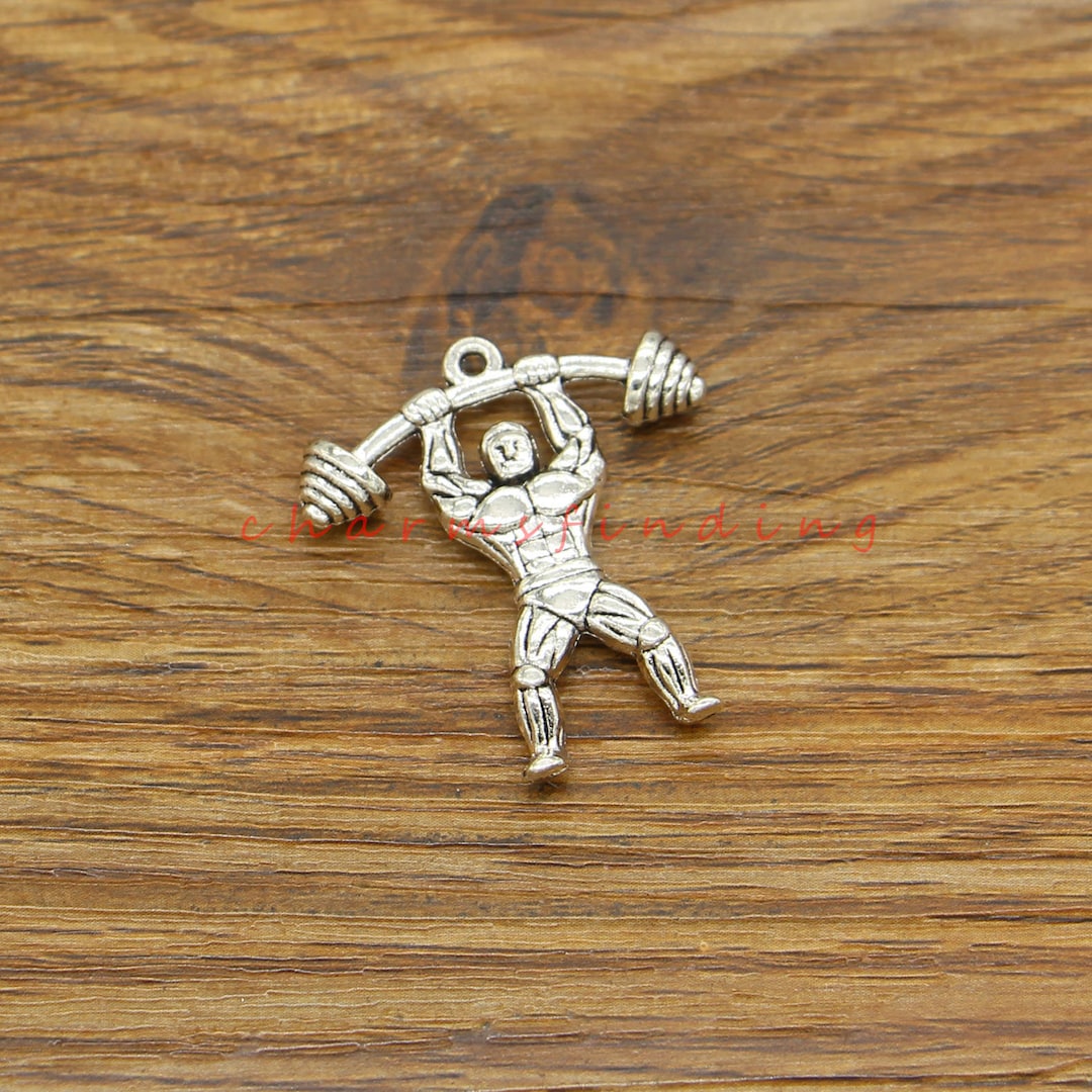8pcs Bodybuilder Charms Weight Lifting Charm Muscle Men Sports Charms ...
