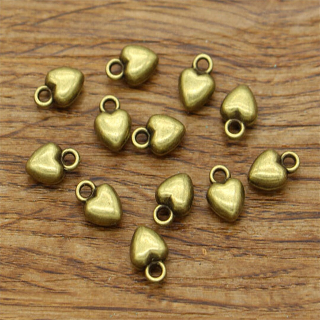 50pcs Mini Heart Charms 3D Charms Antique Bronze Tone 9x7mm Cf2400 - Etsy
