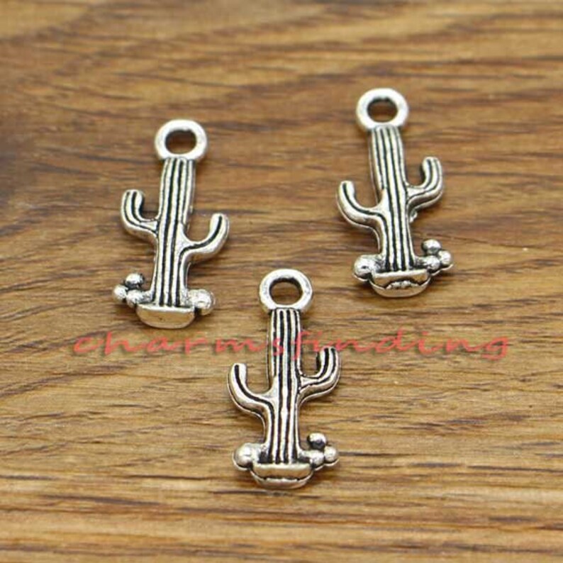 30pcs Cactus Charms Jamaica Cactus 2 Sided Charms Antique - Etsy