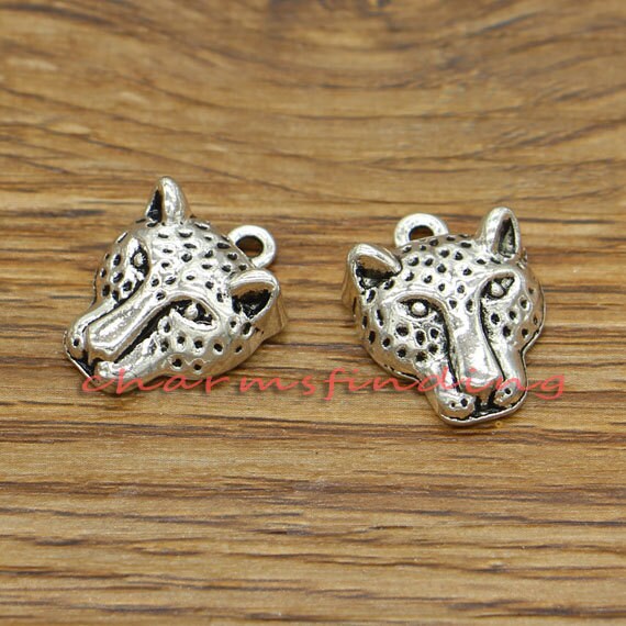 15pcs Leopard Charms Pendant Antique Silver Tone 20x15mm | Etsy