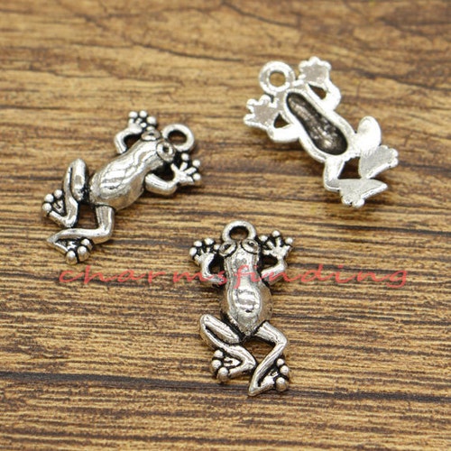 25pcs Frog Charms Toad Charm Antique Silver Tone 24x18mm - Etsy