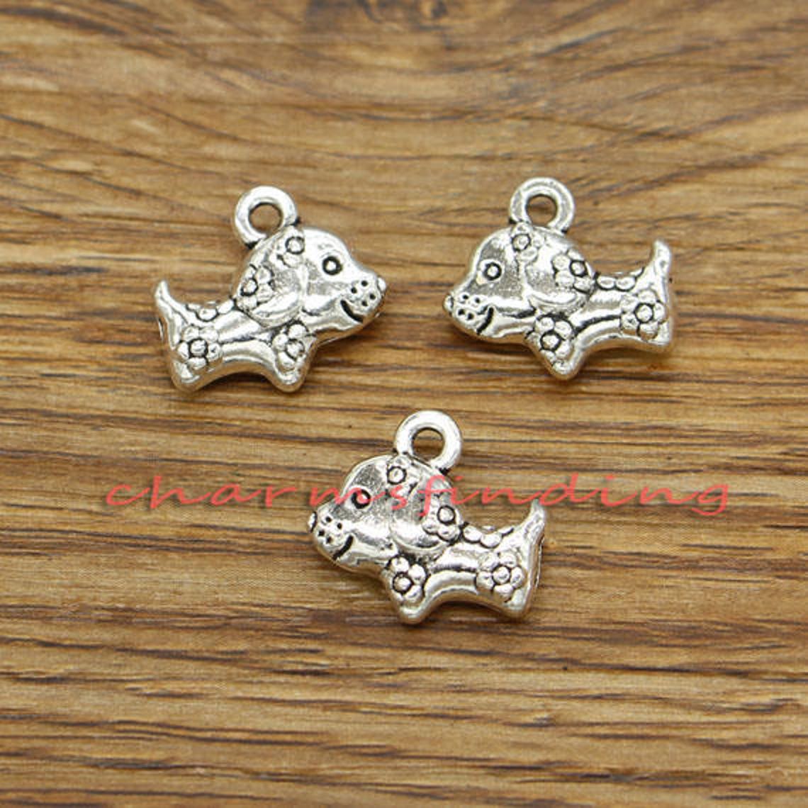 15pcs Baby Dog Charms Cute Dog Charms Antique Silver Tone - Etsy