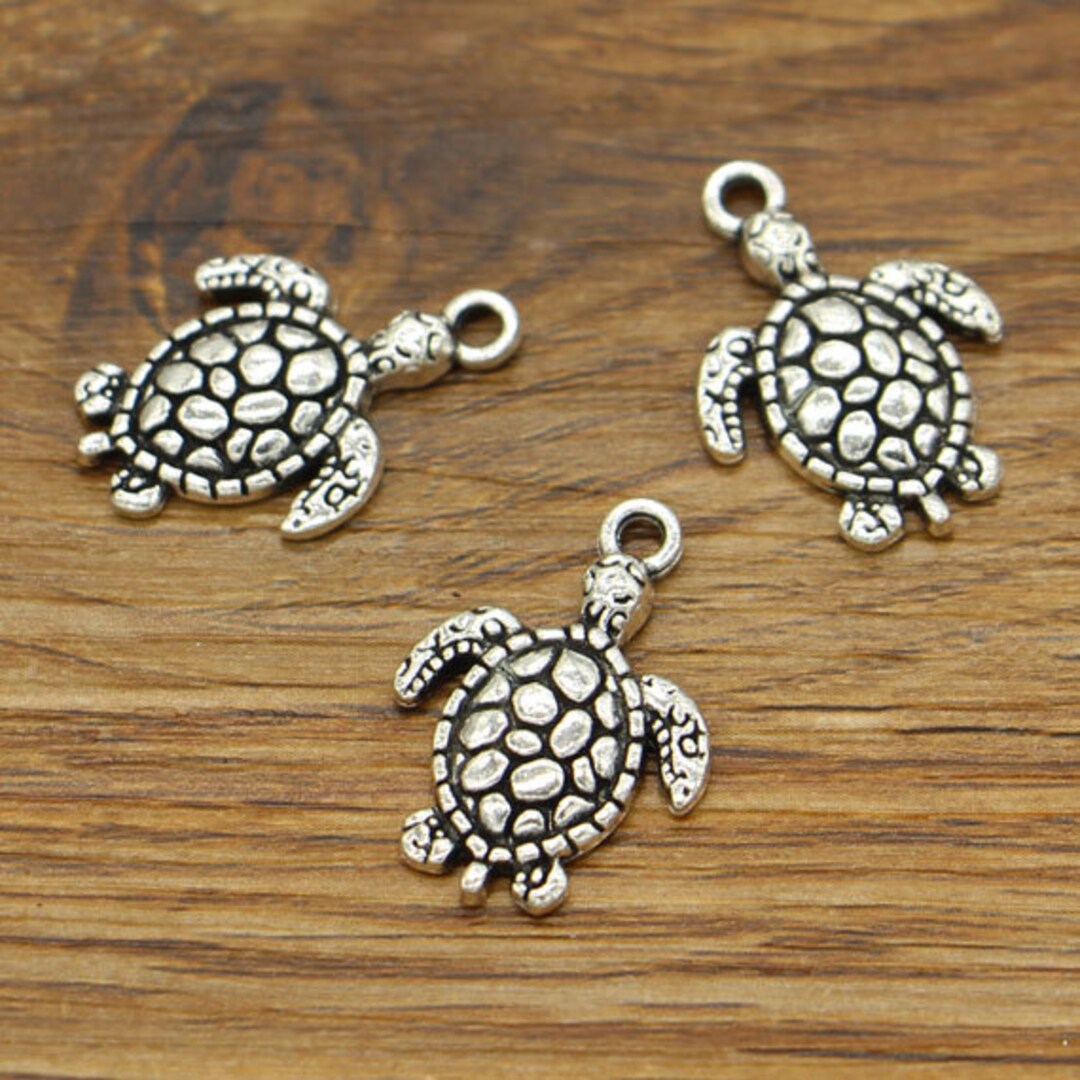 20pcs Sea Turtle Baby Turtle Charms Antique Silver Tone 16x23mm Cf2518 ...