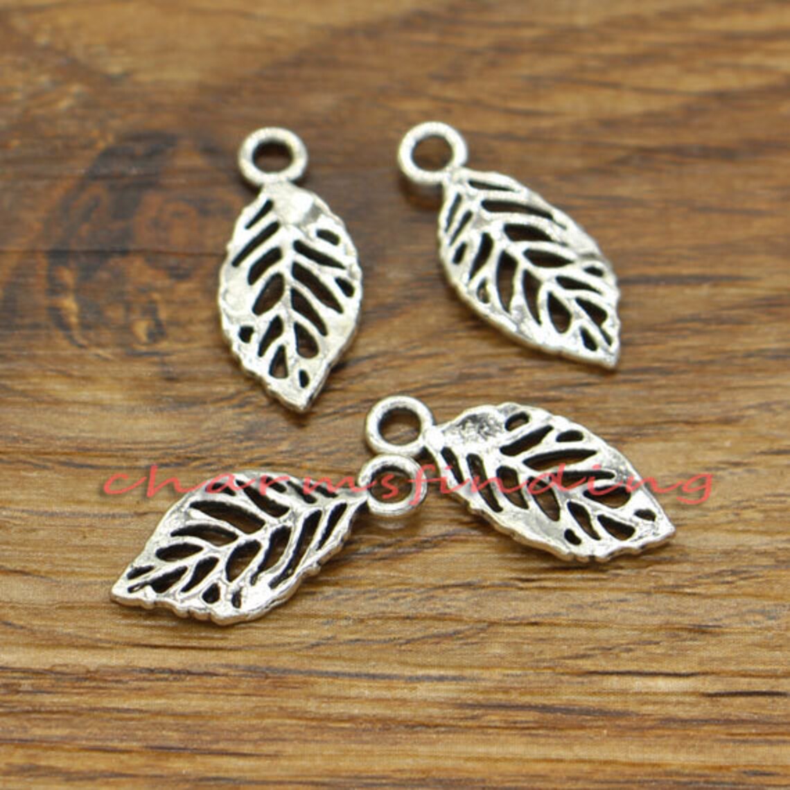 50pcs Leaf Charms Tree Leaves Charm Antique Silver Tone 19x9mm | Etsy