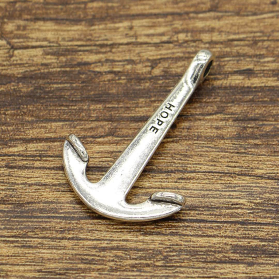 10pcs Anchor Pendant Charms Nautical Hope Anchors Charms Antique Silver ...