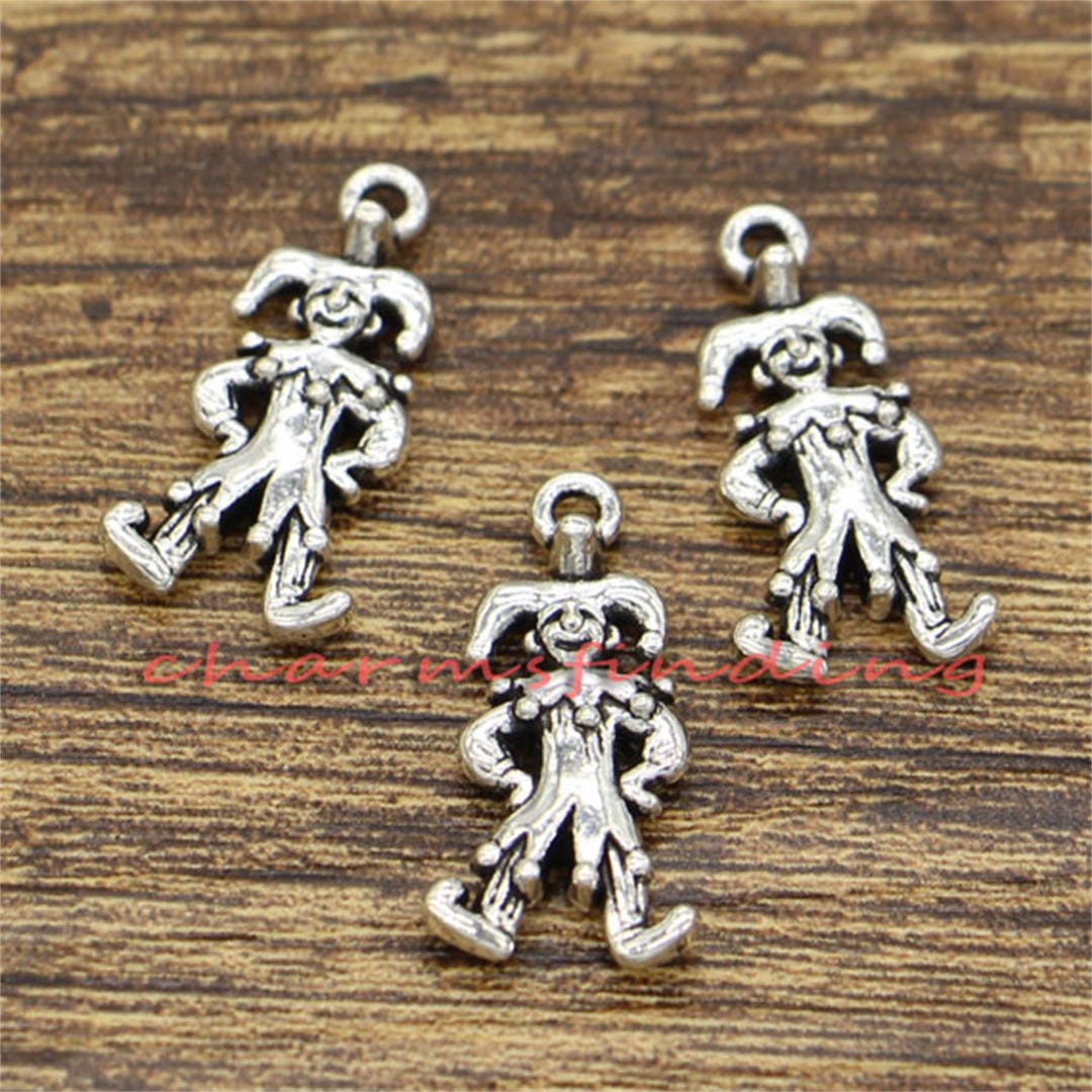 20pcs Jester Charms Clown Charms Antique Silver Tone 12x25mm Cf2054 - Etsy