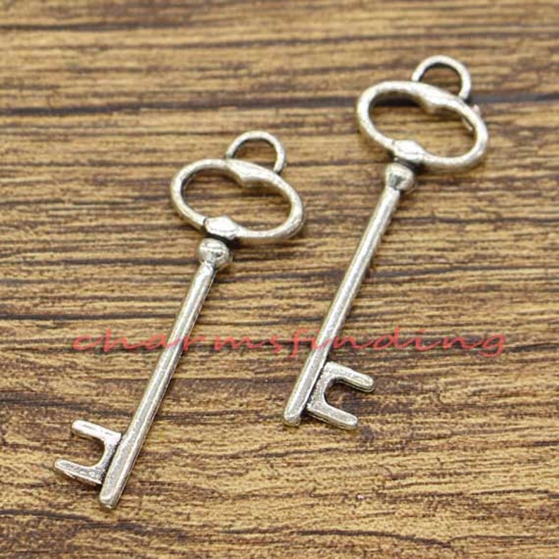 20pcs Key Charms Home Key Charms Antique Silver Tone 40x13mm - Etsy