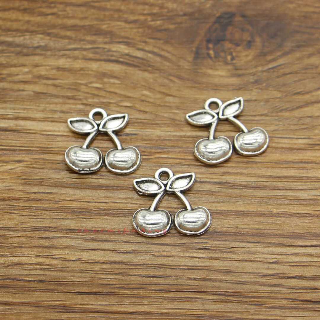 25pcs Cherry Charms Fruit Charm Antique Silver Toner 18x17mm Cf3973 - Etsy