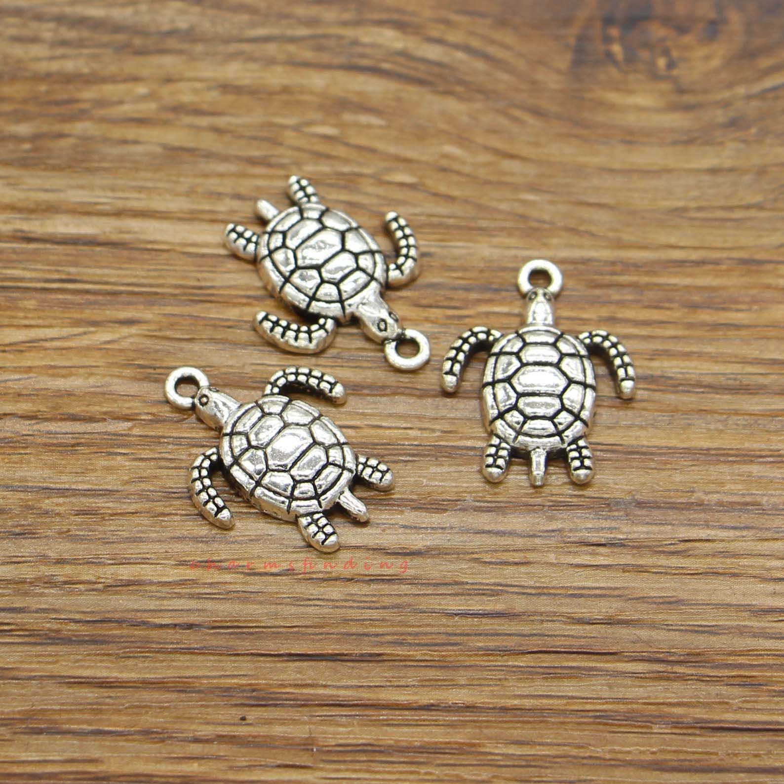 25pcs Sea Turtle Baby Turtle Charms Antique Silver Tone - Etsy