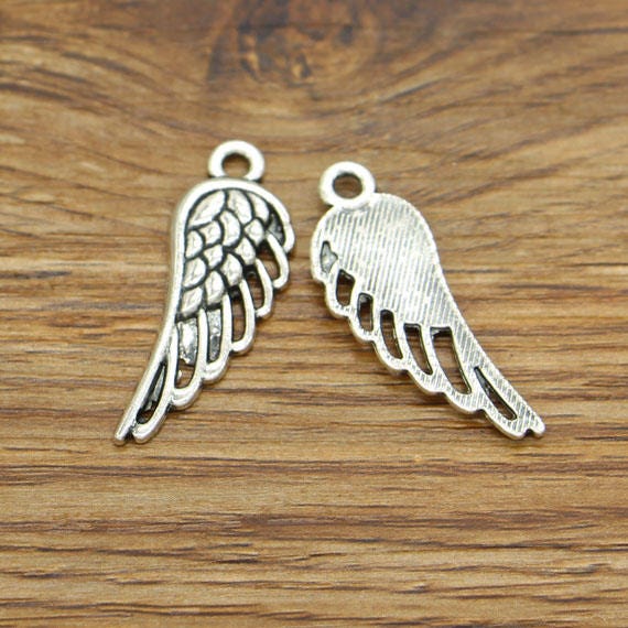 20pcs Wing Charms Bird Angel Wings Charm Antique Silver Tone | Etsy