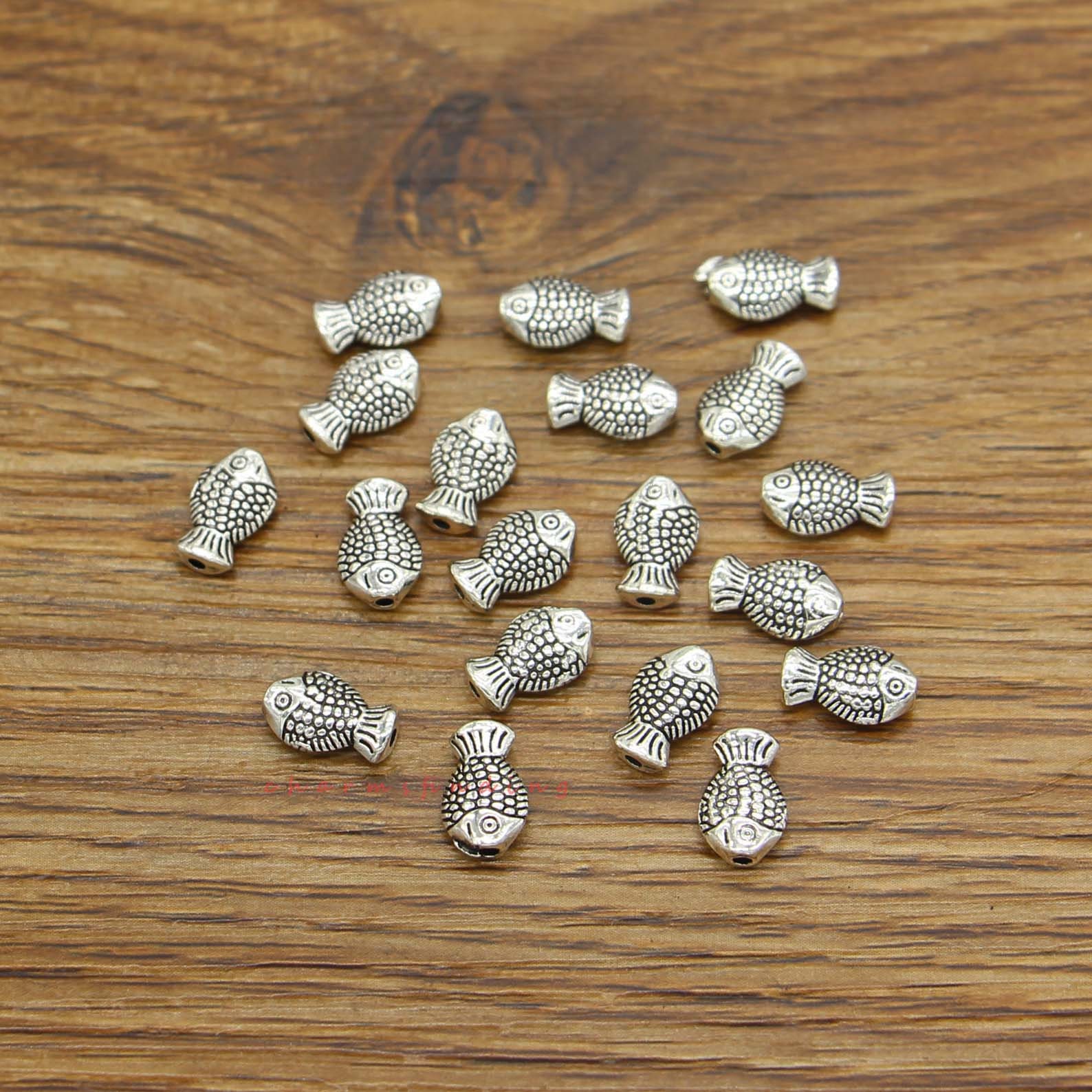 50pcs Fish Beads Animal Beads With 1mm Hole Approx Antique - Etsy
