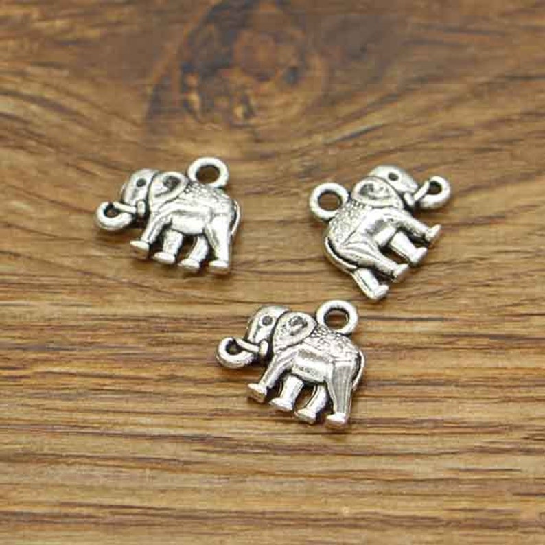 50pcs Elephant Charms Animal Charms Antique Silver Tone - Etsy