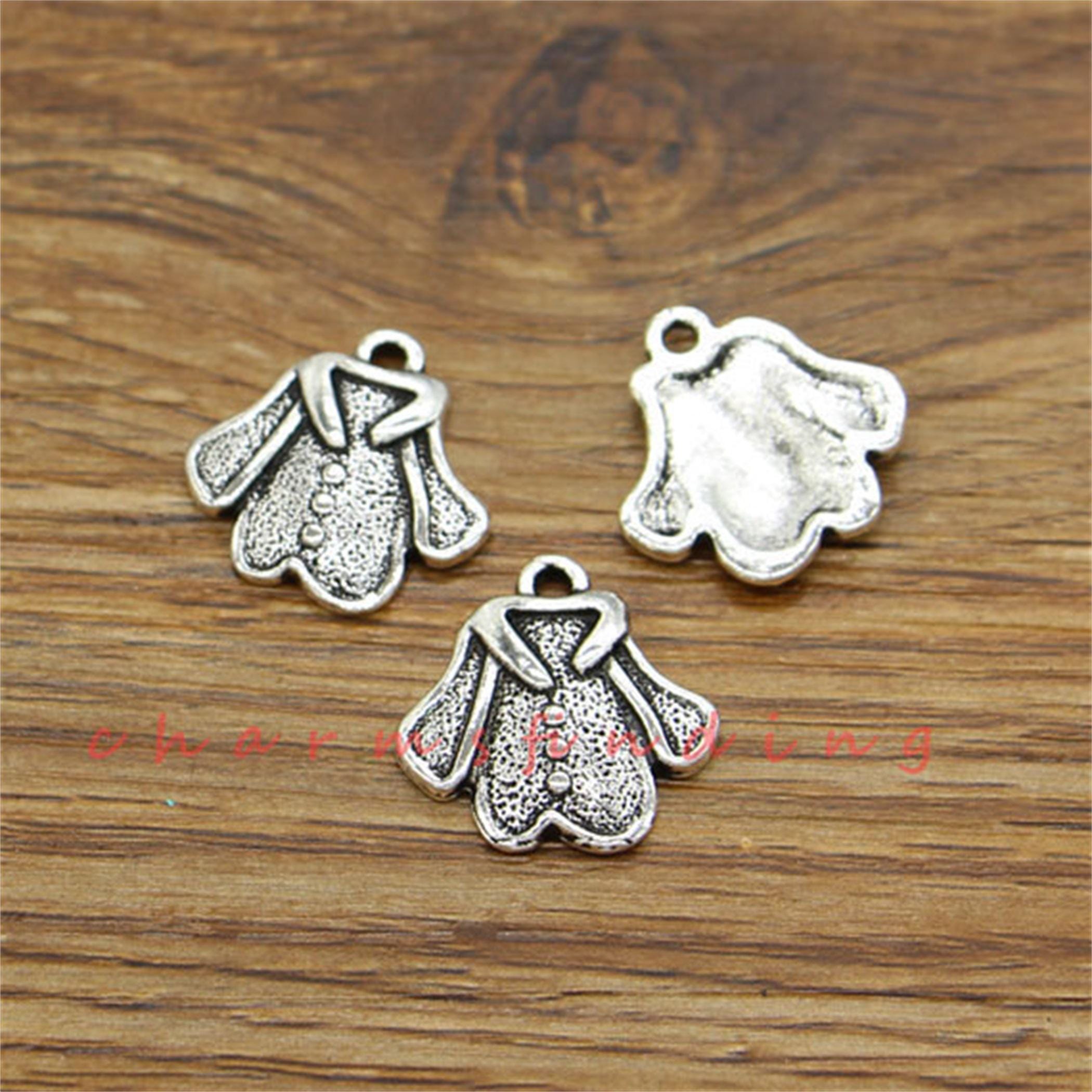 20pcs Clothing Charms Long Shirt or Jacket Charms Antique Silver Tone ...