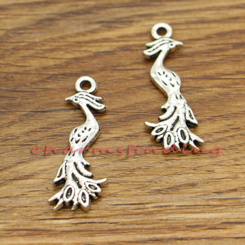 20pcs Phoenix Charm Mythical Birds Charm Antique Silver Tone - Etsy