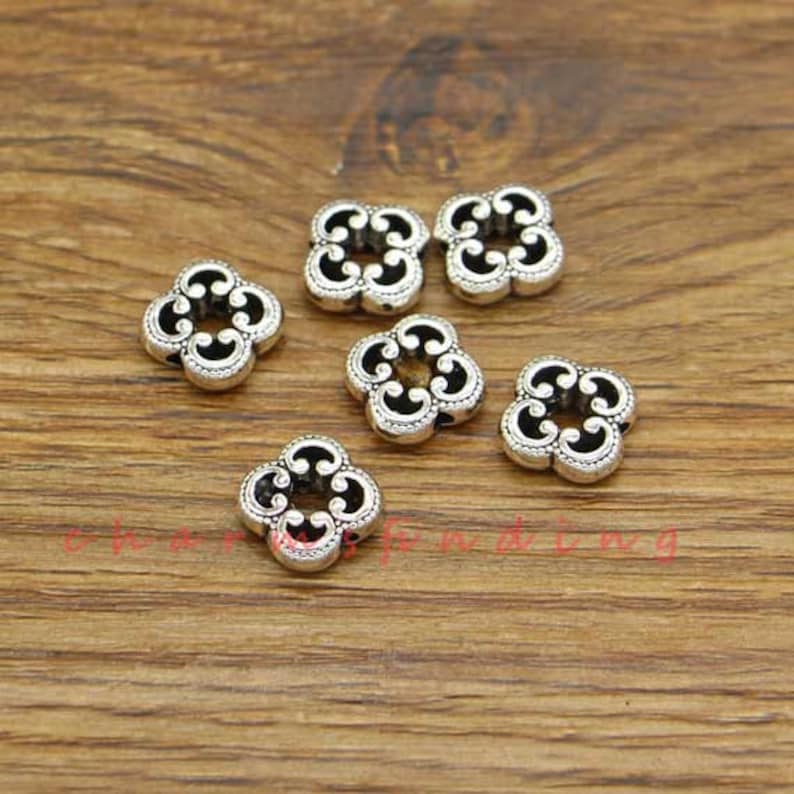 30pcs Small Flower Floral Metal Silver Loose Beads Spacers - Etsy