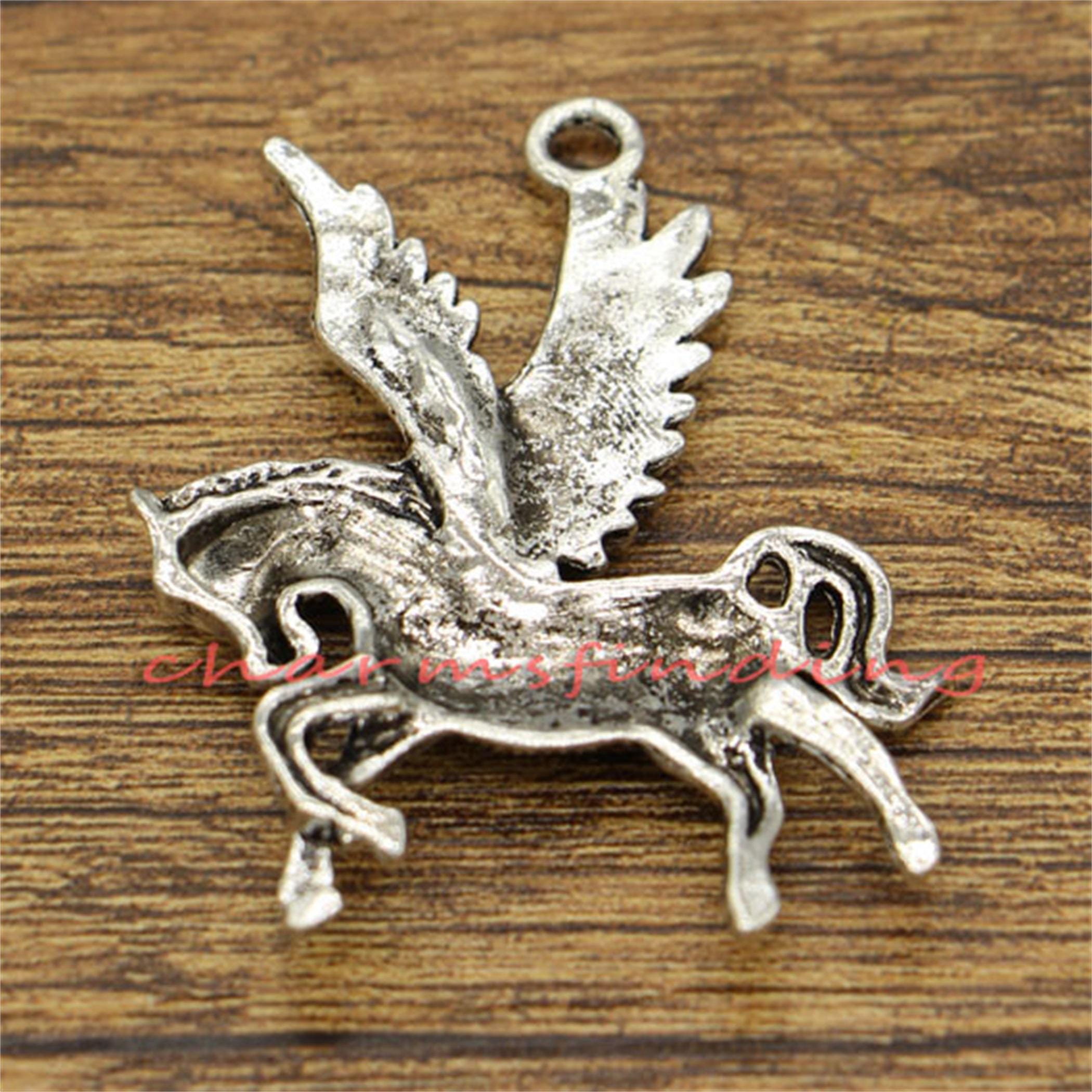 5pcs Pegasus Charms Large Size Charms Antique Silver Tone 52x43mm ...