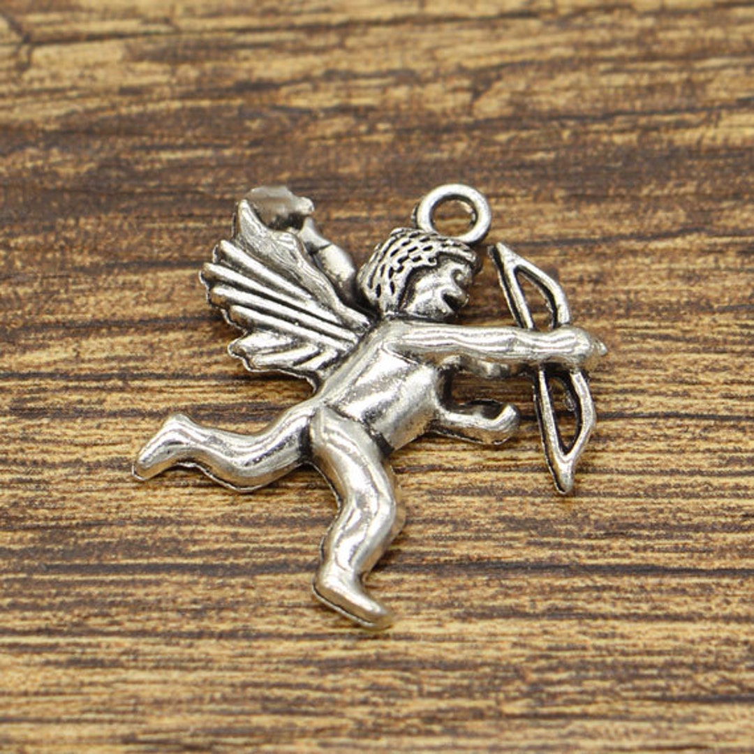 15pcs Large Cupid Charm Cupid Love Charm Antique Silver Tone Charms ...