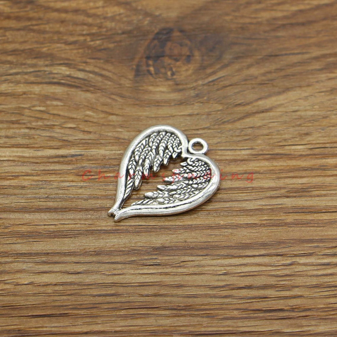 10pcs Angel Wing Heart Charm Antique Silver Tone 24x30mm Cf4049 - Etsy