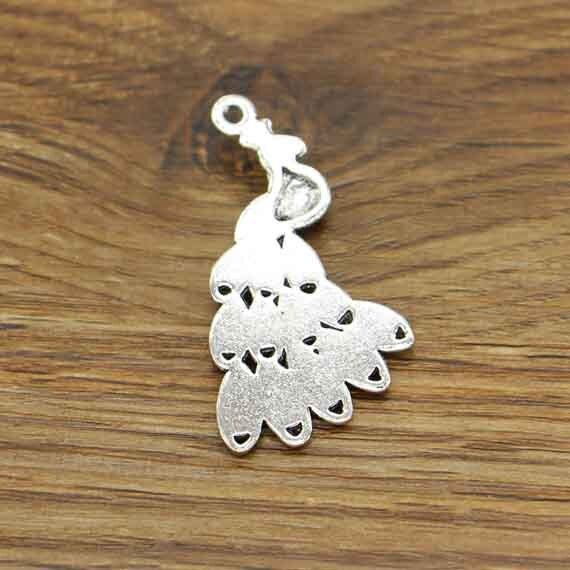 10pcs Large Peacock Charm Zoo Charm Antique Silver Tone - Etsy