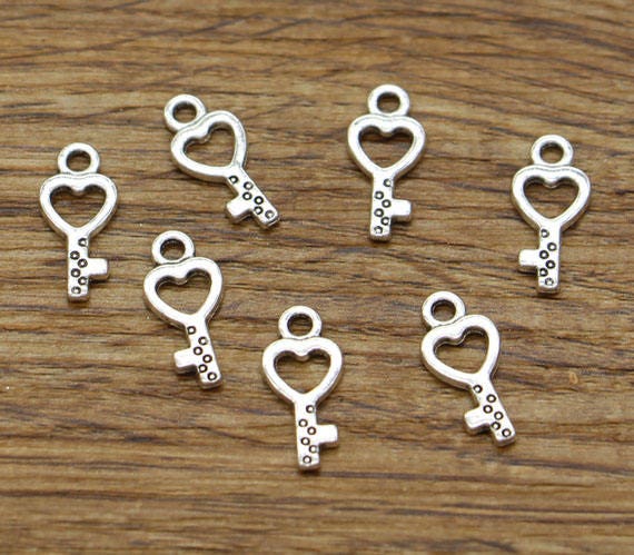 100pcs Heart Key Charms Home Key Charms Heart Key Charm - Etsy