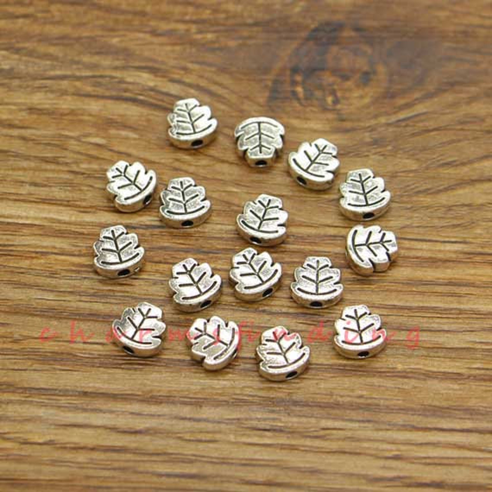 100pcs Small Tree Leaf Beads Spacers Antique Silver Tone | Etsy