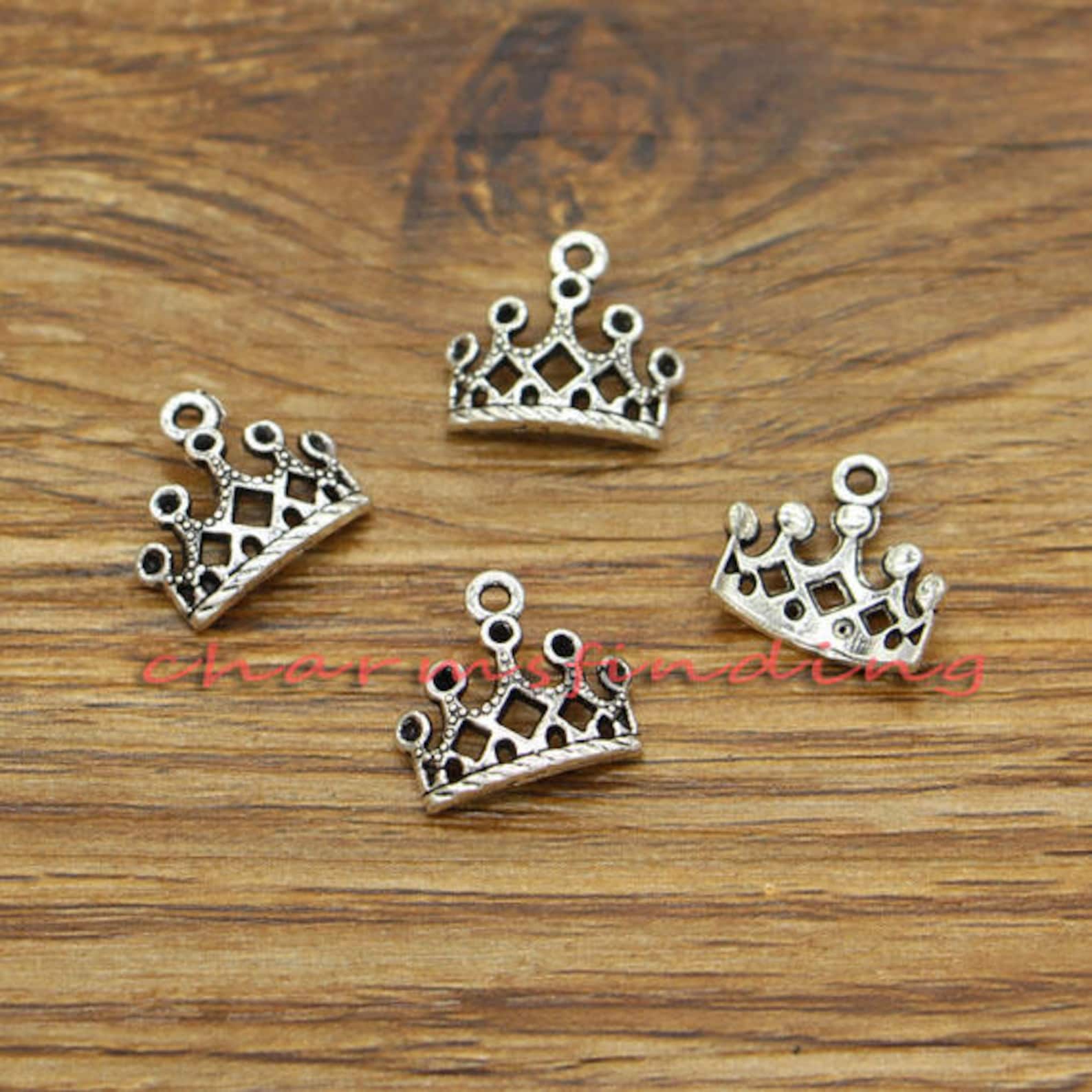 50pcs Crown Charms Princess 3D Charms Antique Silver Tone - Etsy