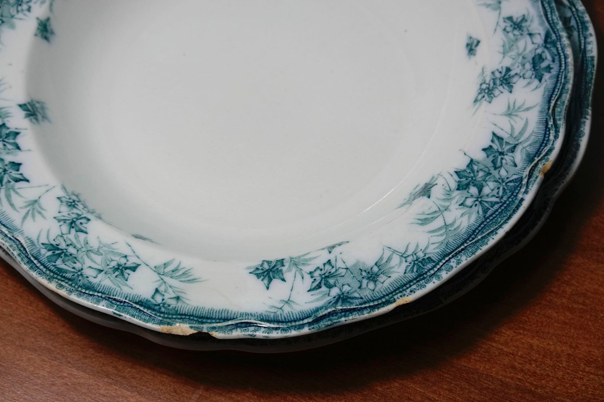 Antique Flow Blue Transferware ivy Dinner Plate - Etsy