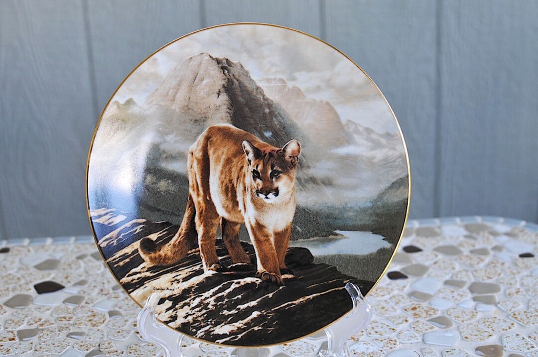 Vintage Charles Frace Cougar Porcelain Collector Plate, W. S. George - Etsy