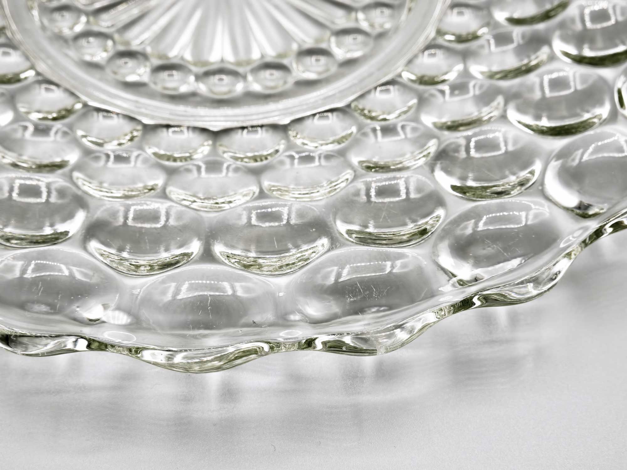 Vintage Anchor Hocking Bubble Glass Dinner Plate, Clear Glass Bubble ...