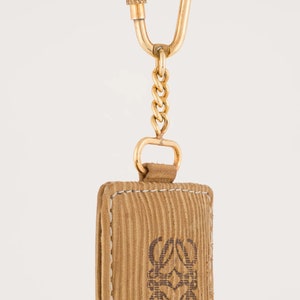 Loewe 1990s Vintage Logo Beige Leather Keychain - Etsy