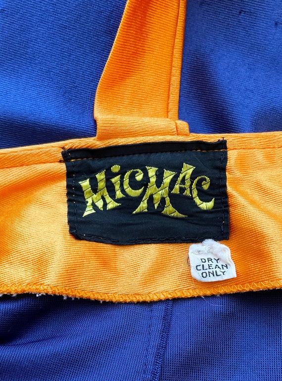 Mic Mac 1970s Vintage Lightning Bolt Satin Dungaree H… - Gem