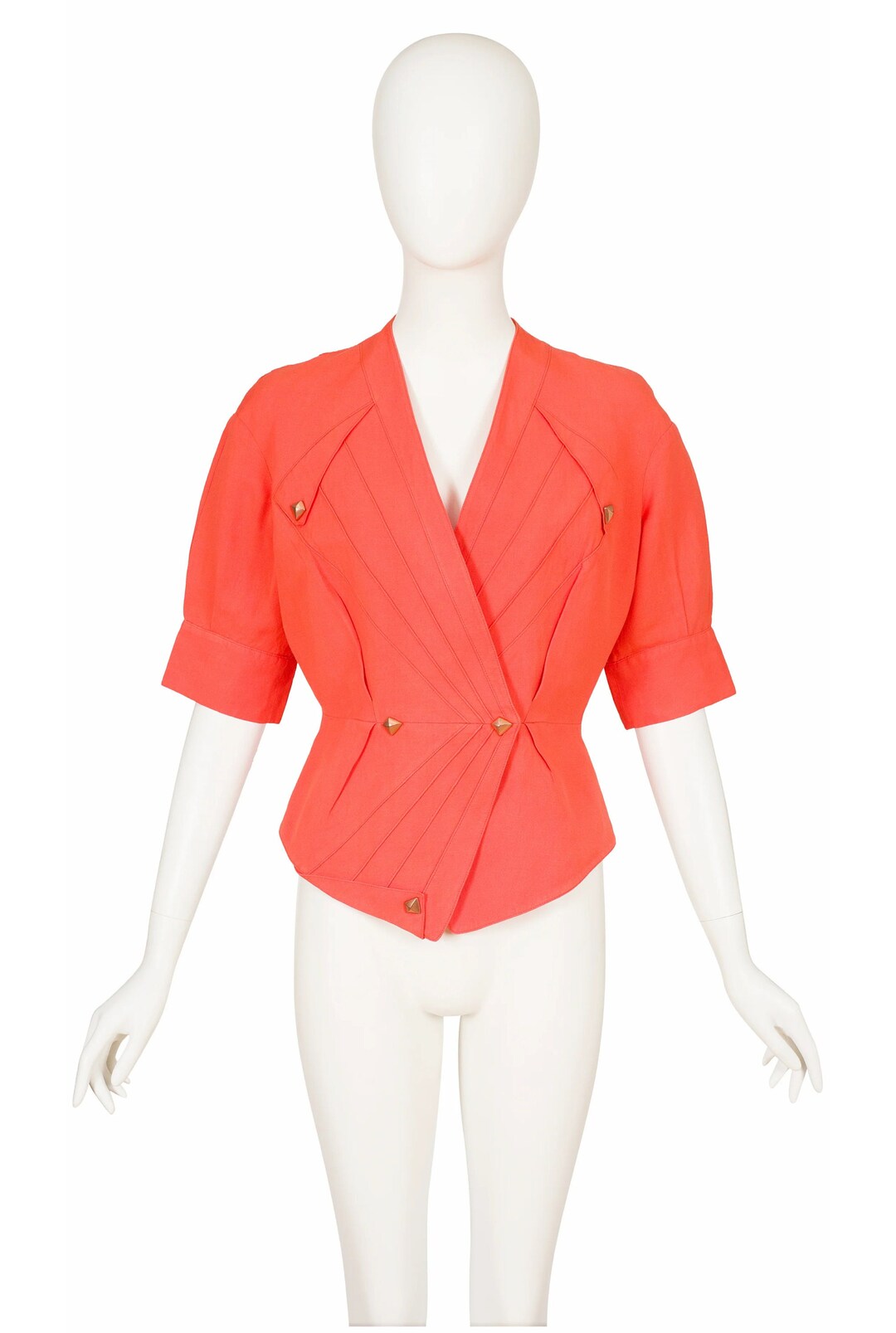 Thierry Mugler 1980s Vintage Orange Linen Short-sleeve Jacket Sz S M - Etsy