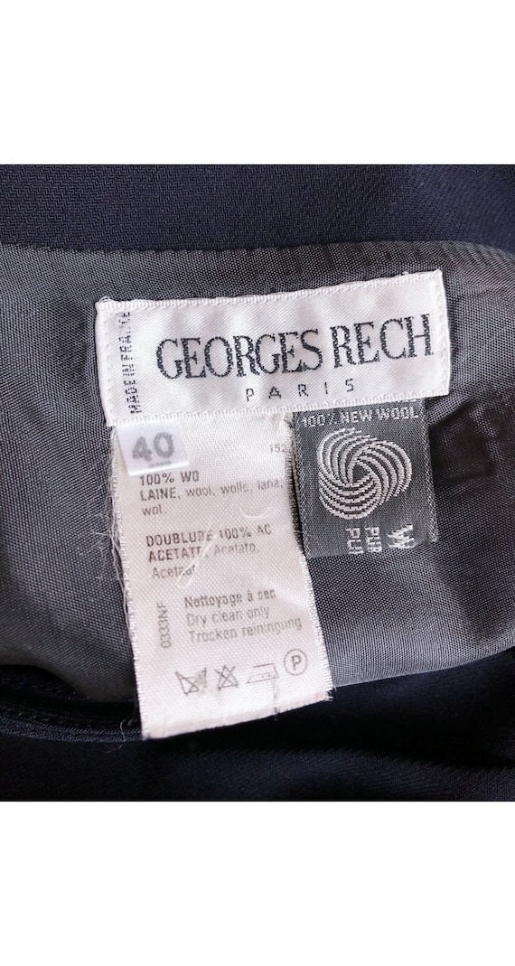 Georges Rech 1990s Vintage Oversized Button Navy Wool… - Gem