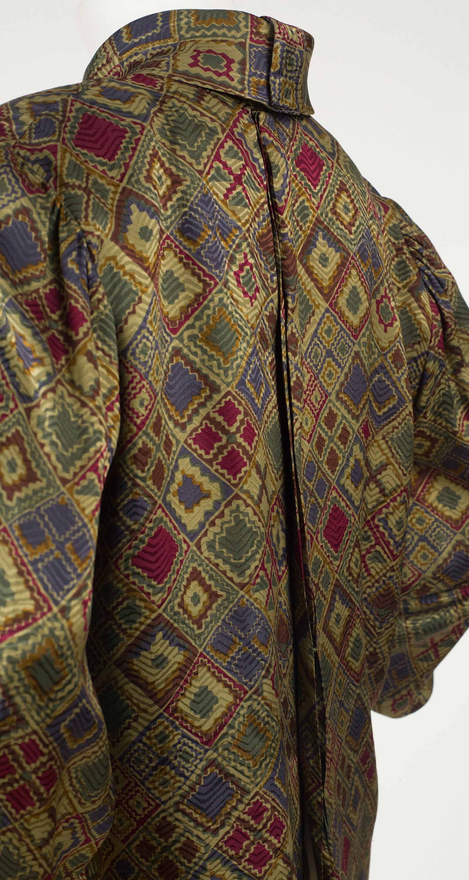 Givenchy 1980s Vintage Numbered Balloon Sleeve Jacquard Silk Blouse - Etsy